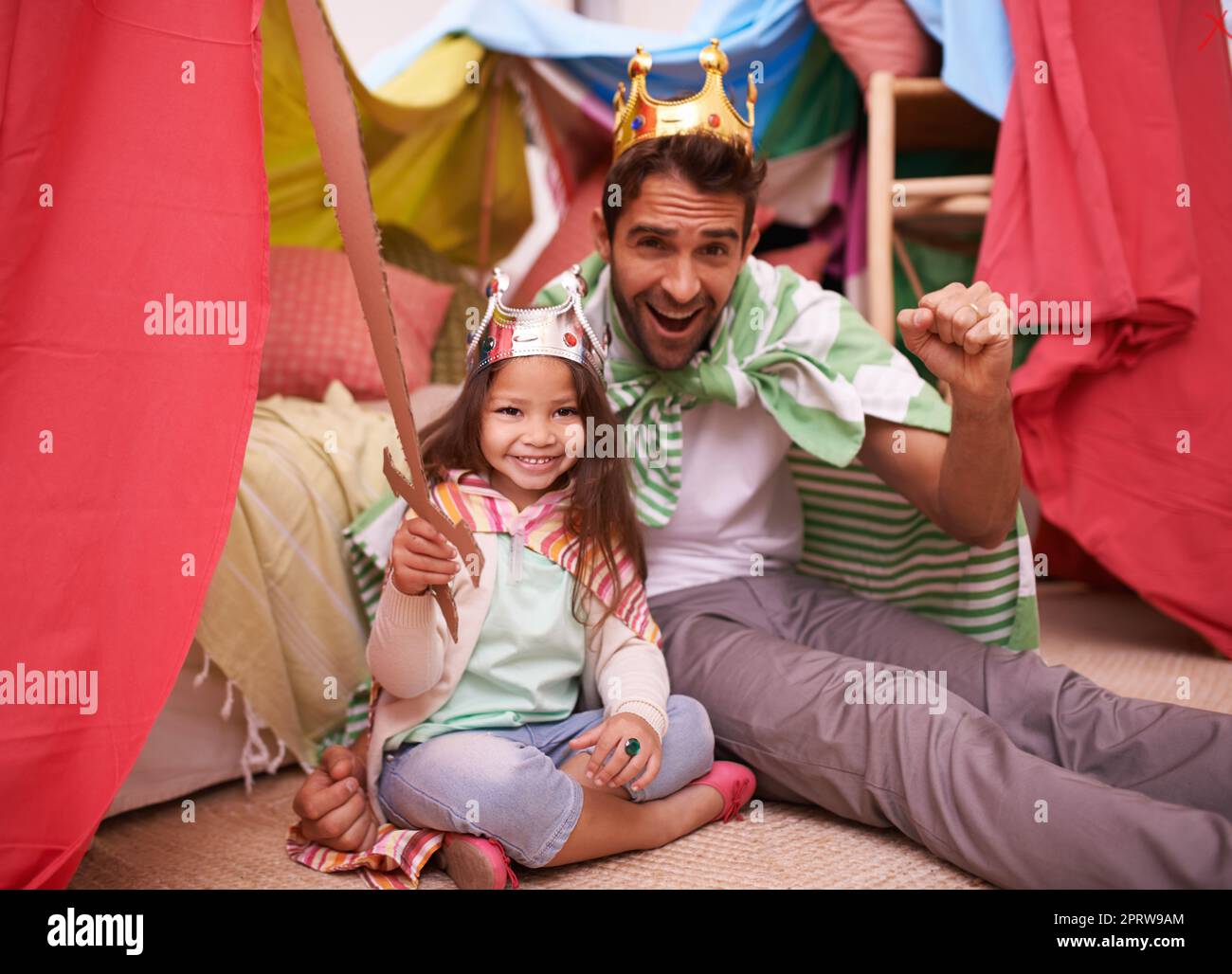 Father and daughter playing with crown hi-res stock photography and ...