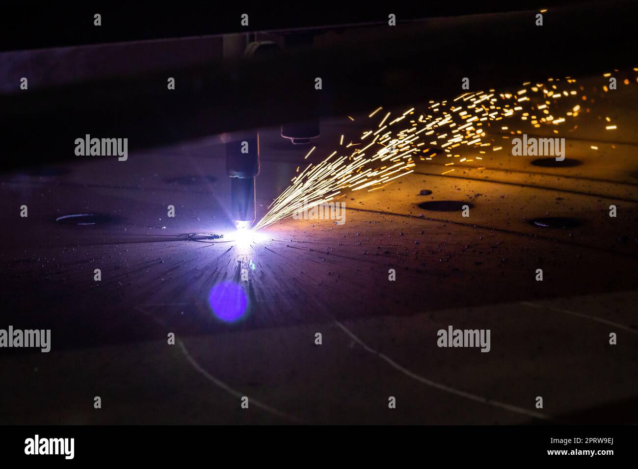 Plasma cutting of metal with a cnc. Plasma cutting machine cutting ...
