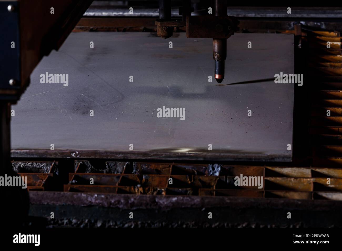 Plasma cutting of metal with a cnc. Plasma cutting machine cutting ...
