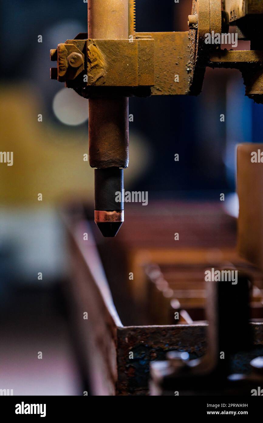 Plasma cutting of metal with a cnc. Plasma cutting machine cutting ...