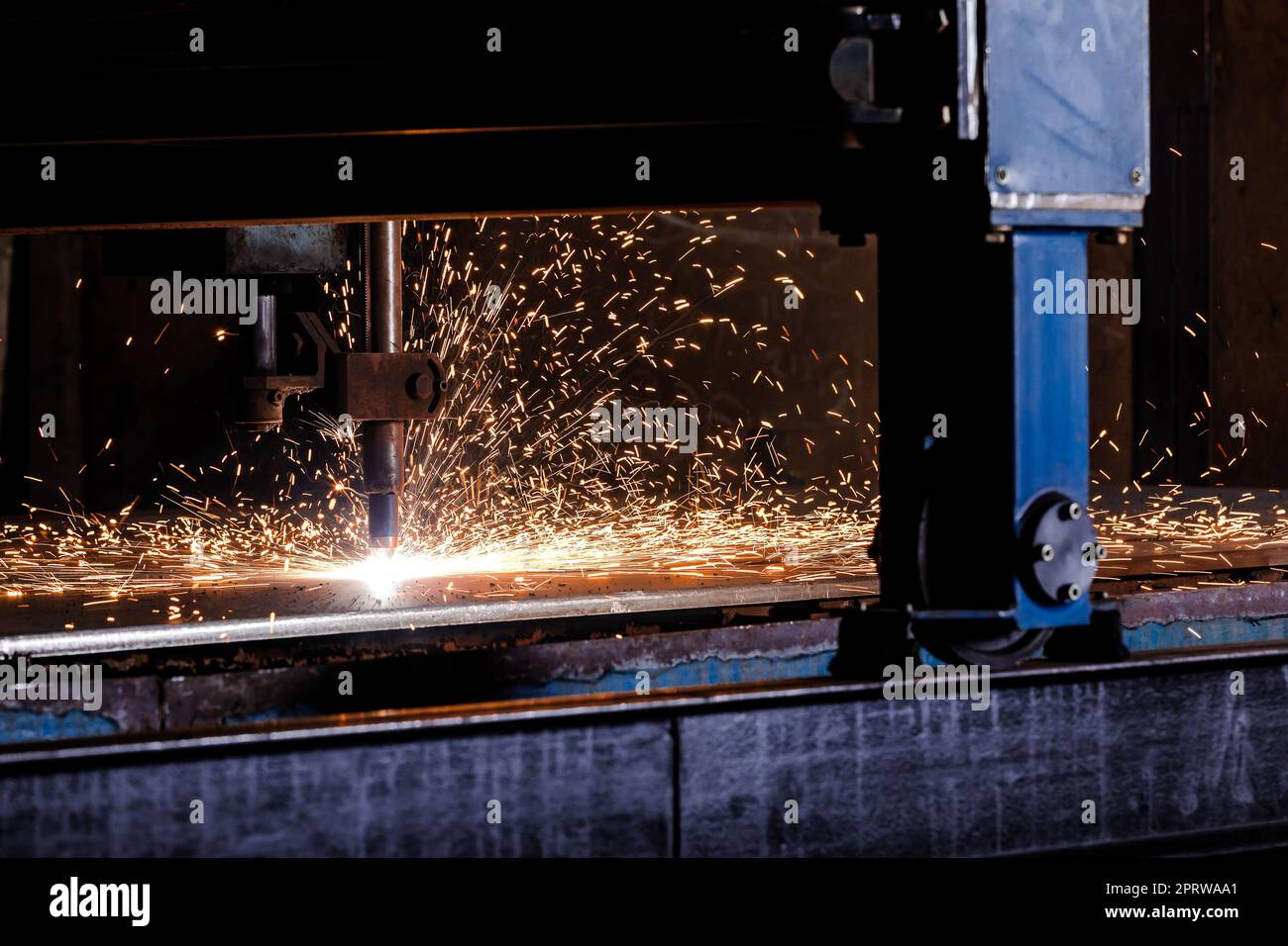 Plasma cutting of metal with a cnc. Plasma cutting machine cutting ...