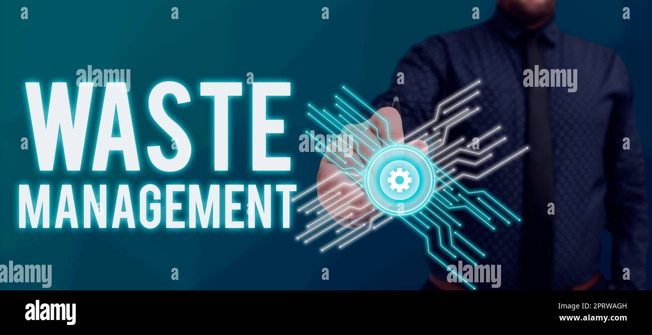 Conceptual caption Waste Managementactions required manage rubbish ...