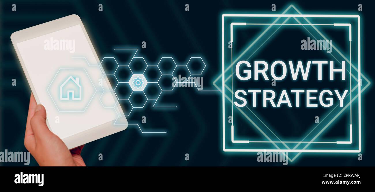 Text caption presenting Growth StrategyStrategy aimed at winning larger ... Text caption presenting Growth StrategyStrategy aimed at winning larger ...