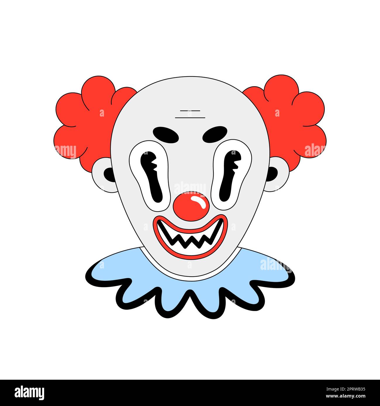 Creepy clown. Halloween spooky cartoon character isolated on white ...