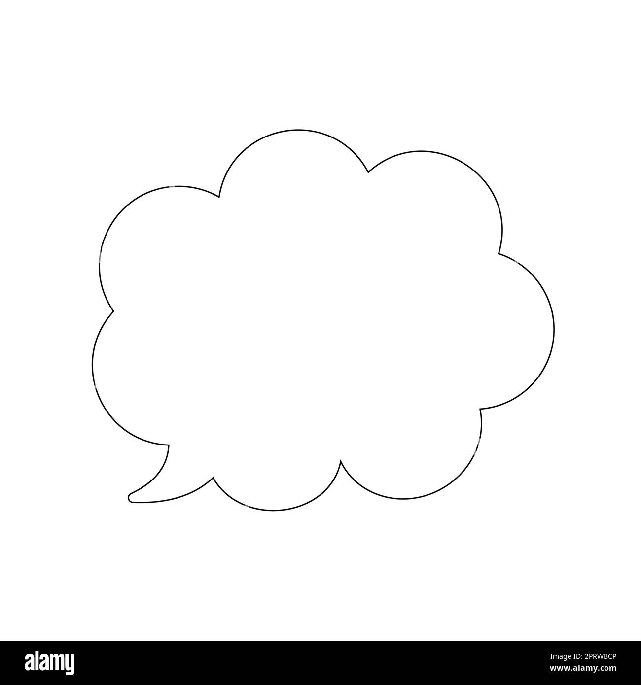 Speech bubble with black outline isolated on white background. Vector ...