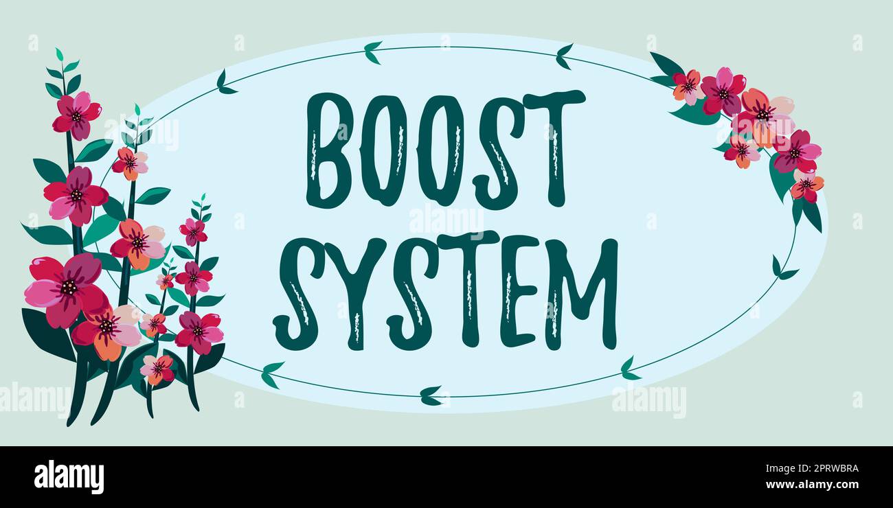 Sign displaying Boost System, Business approach Rejuvenate Upgrade ...