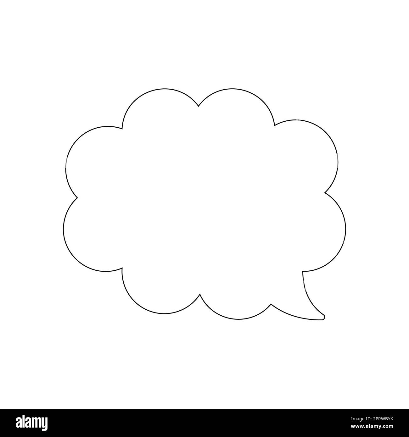 Speech bubble with black outline isolated on white background. Vector ...