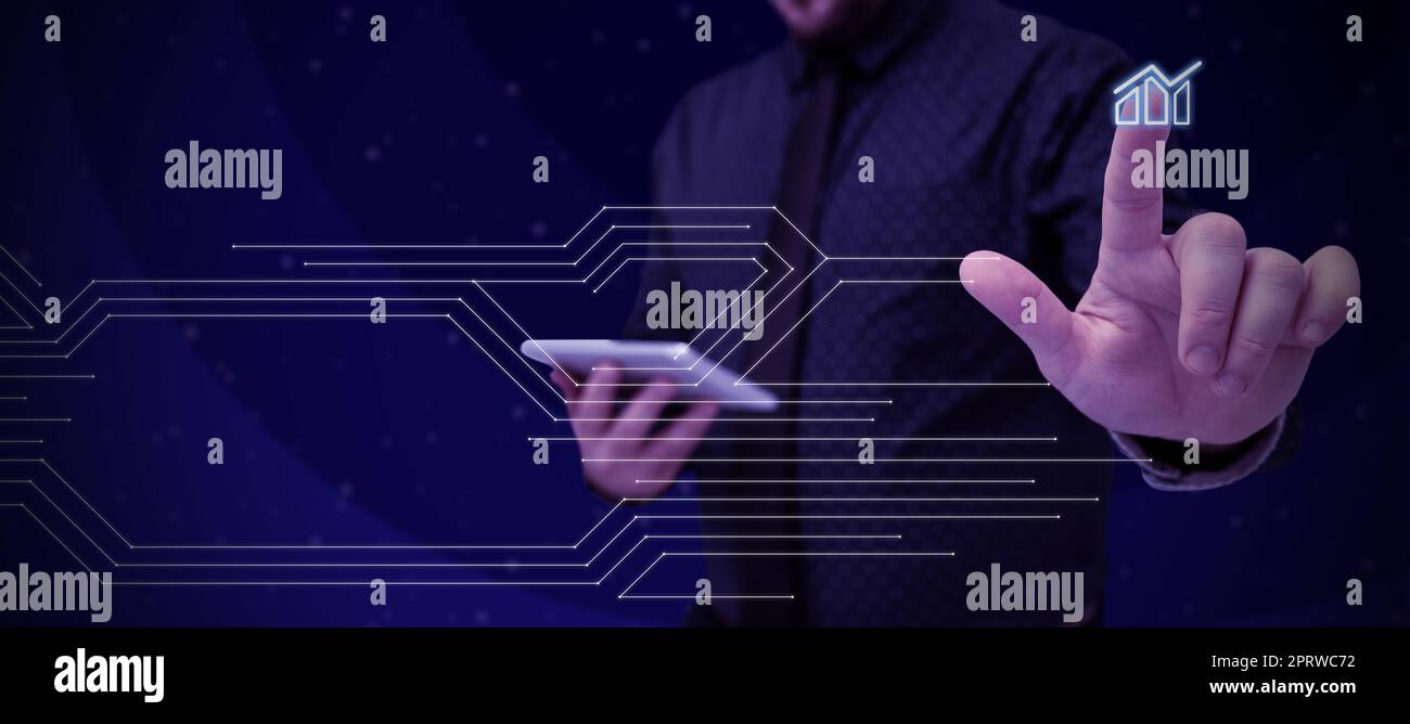 Business Man Presenting New Futuristic Technologies Stock Photo - Alamy