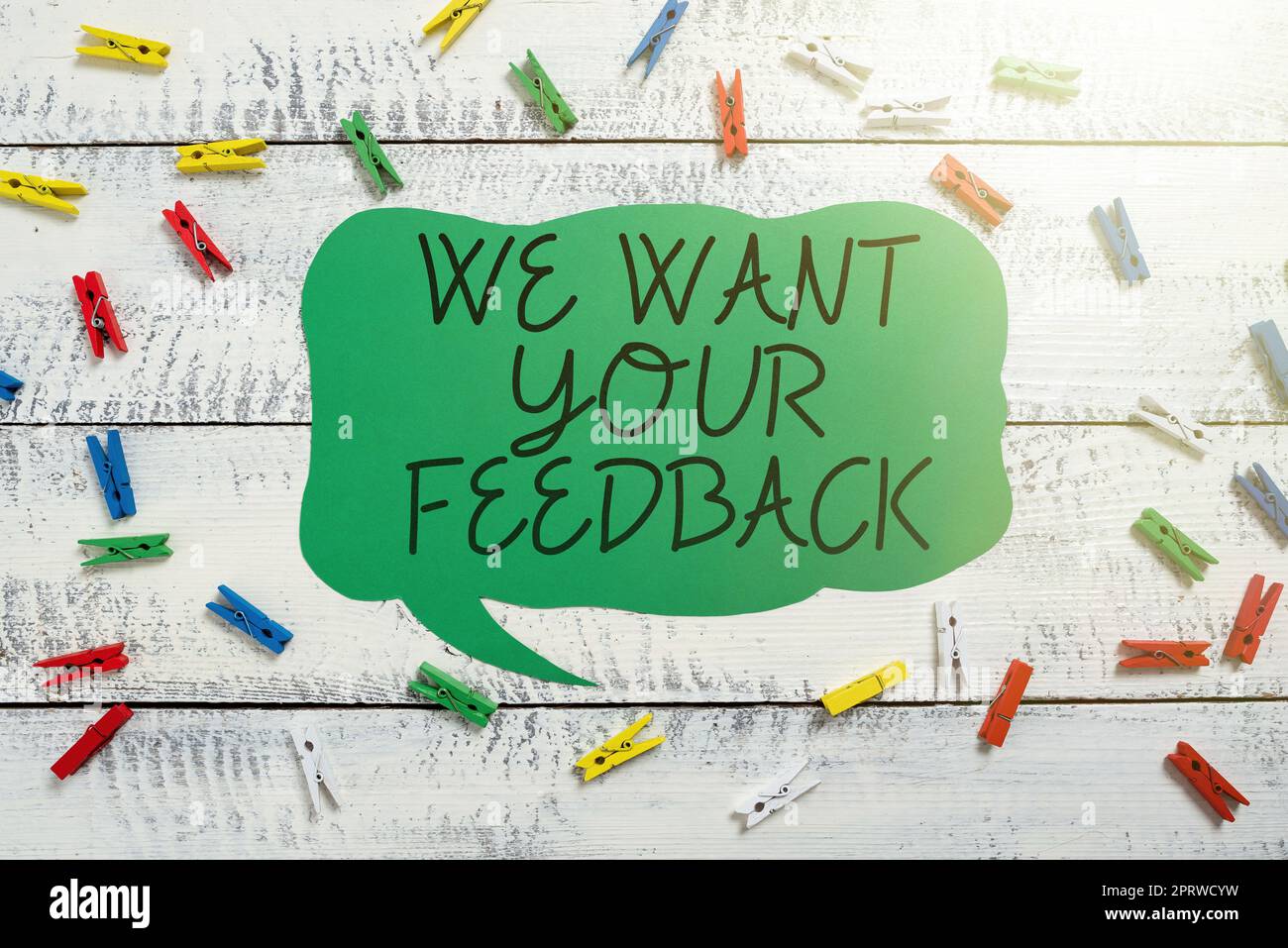 Text caption presenting We Want Your Feedback, Business concept to ...