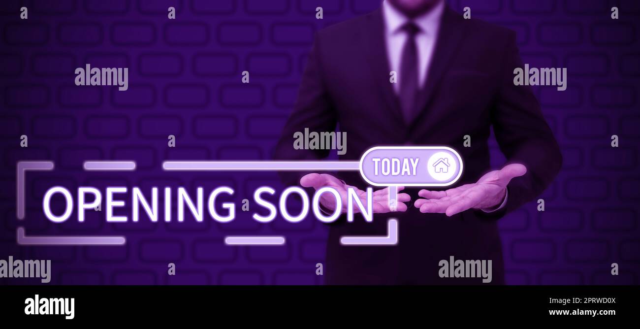 Handwriting text Opening Soon, Word Written on Going to be available or ...