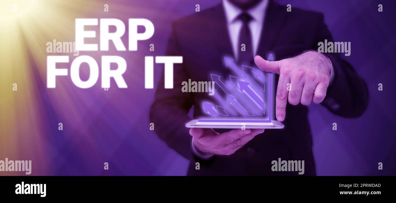 Text caption presenting Erp For It. Business idea Enterprise resource ...