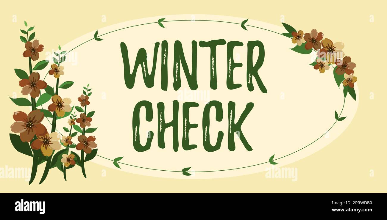 Sign displaying Winter Check, Business idea Coldest Season Maintenance ...