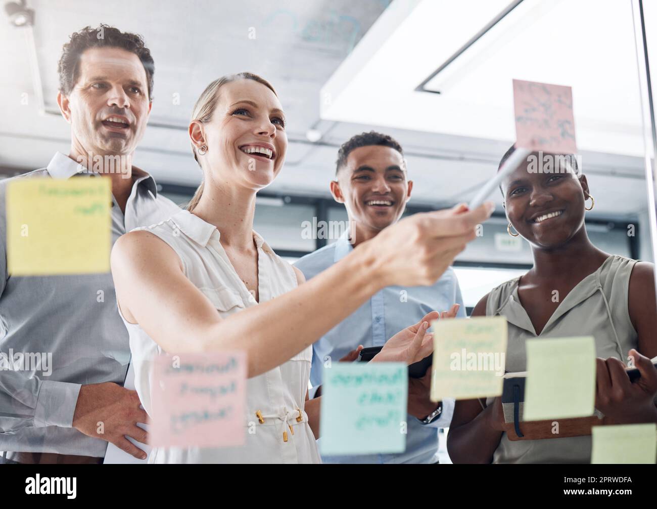 Teamwork, strategy and collaboration with planning business people ...