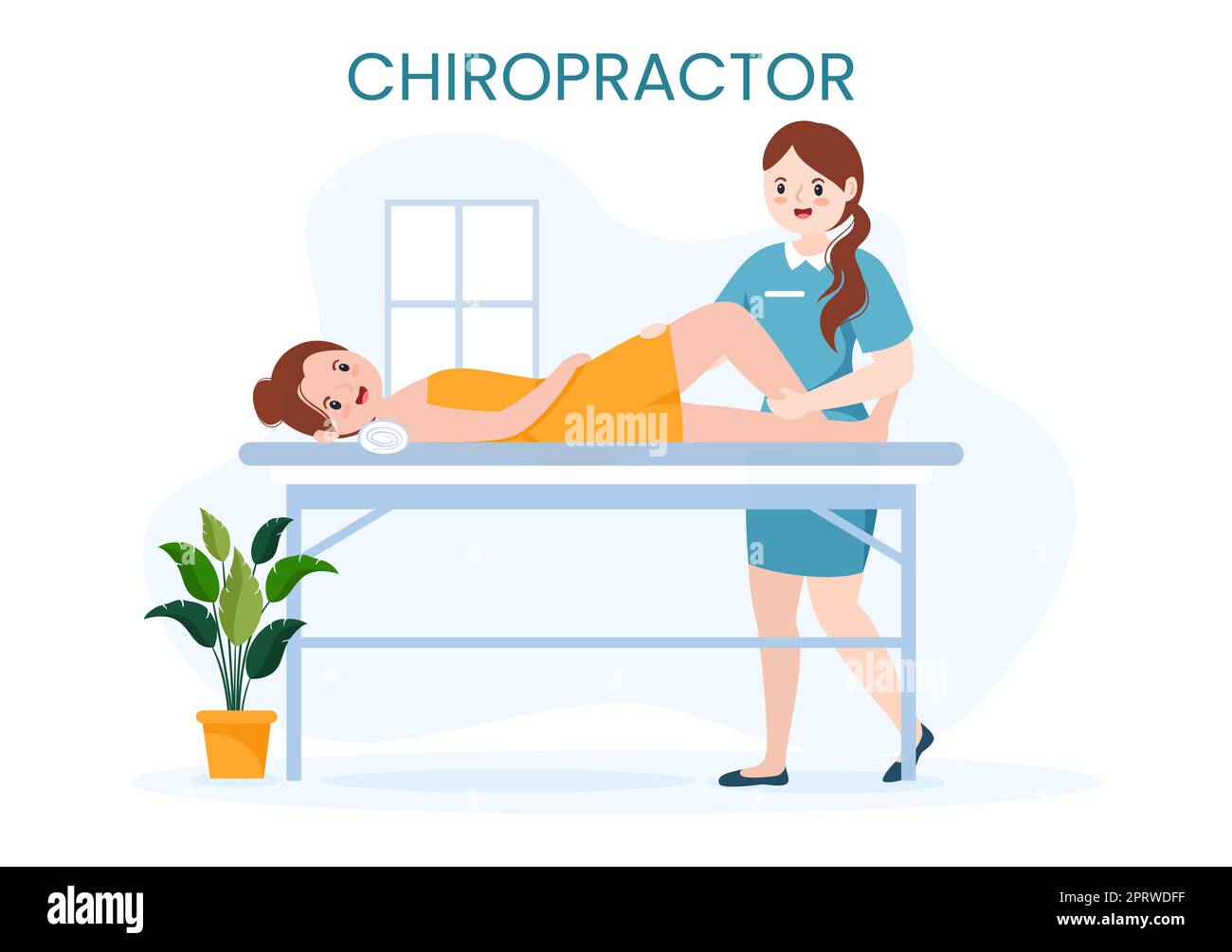 Chiropractor Flat Cartoon Hand Drawn Templates Illustration of Patient ...