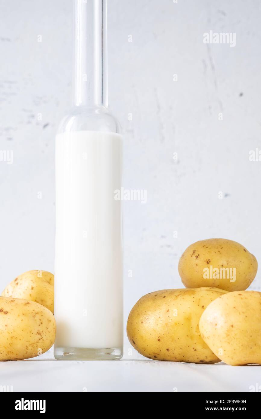 Bottle of potato milk Stock Photo - Alamy