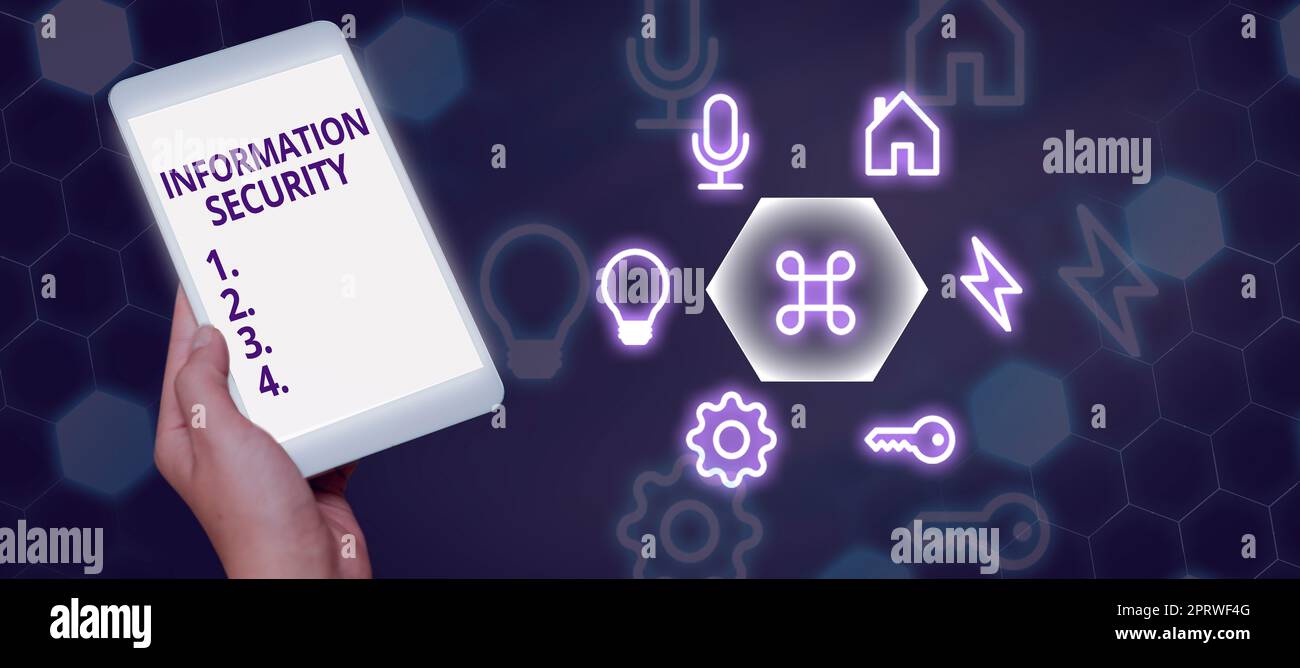 Conceptual caption Information Security, Business showcase INFOSEC Preventing Unauthorized ...
