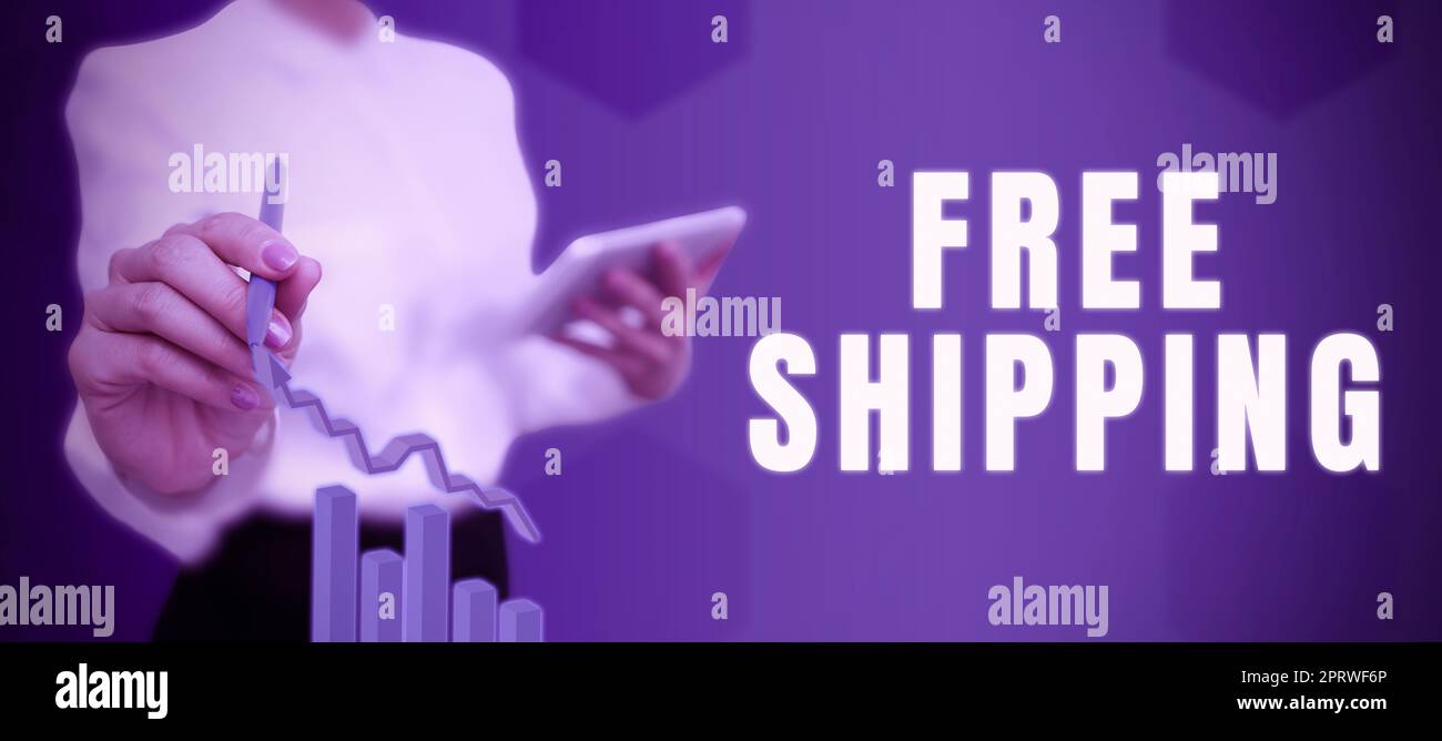Handwriting text Free Shipping, Concept meaning Freight Cargo ...