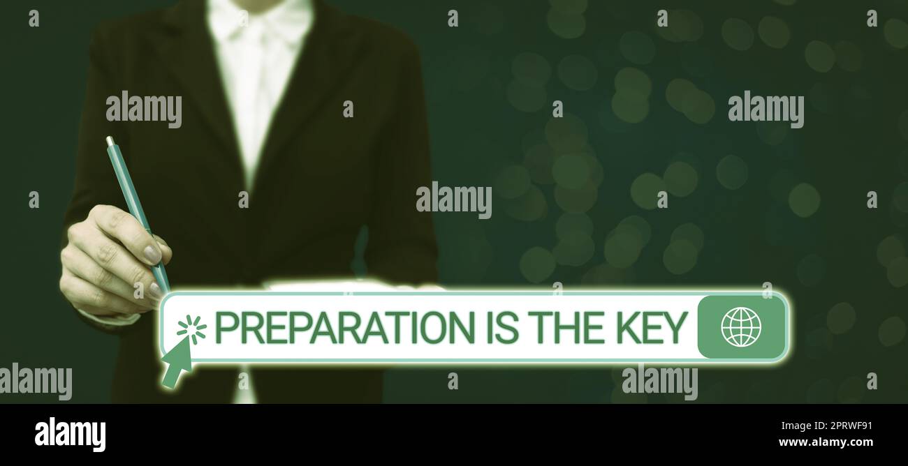 Conceptual display Preparation Is The Key, Business idea action of ...