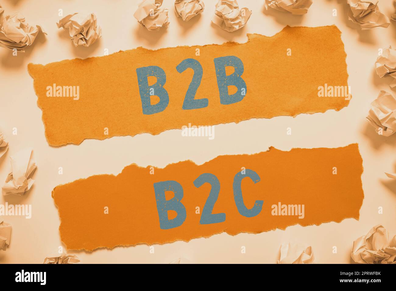 Handwriting text B2B B2C, Business idea two types for sending emails to ...