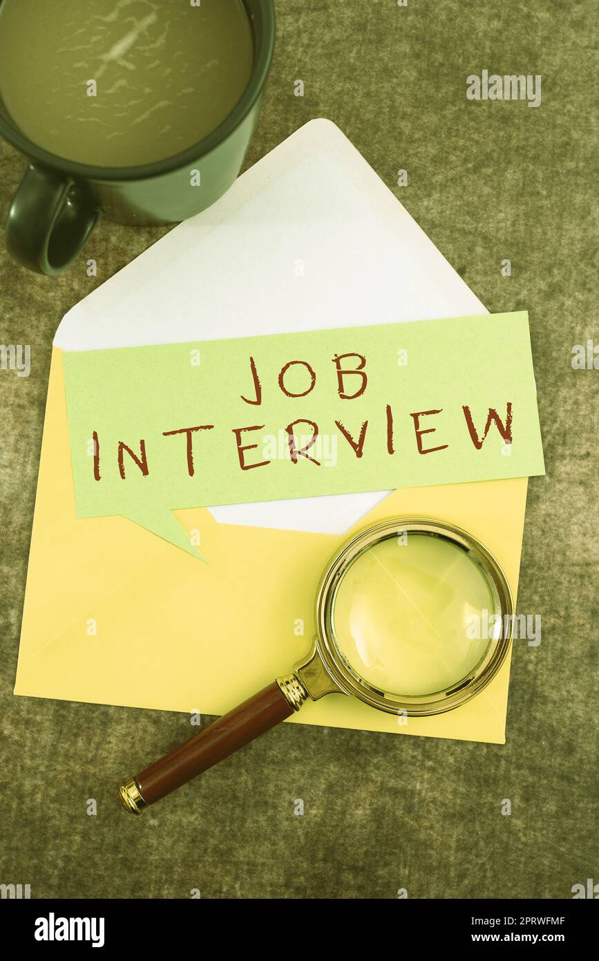 Handwriting text Job Interview, Word Written on Assessment Questions ...