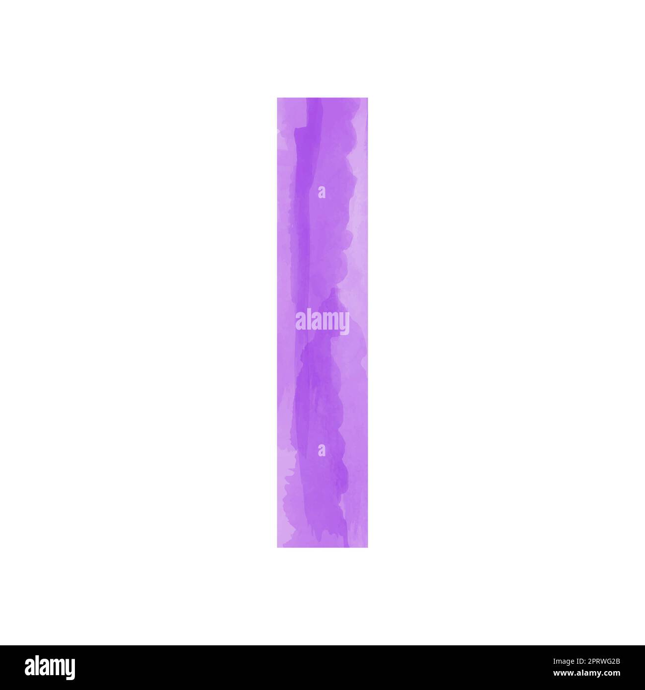 English alphabet, letter I painted with watercolor blue blue paints ...