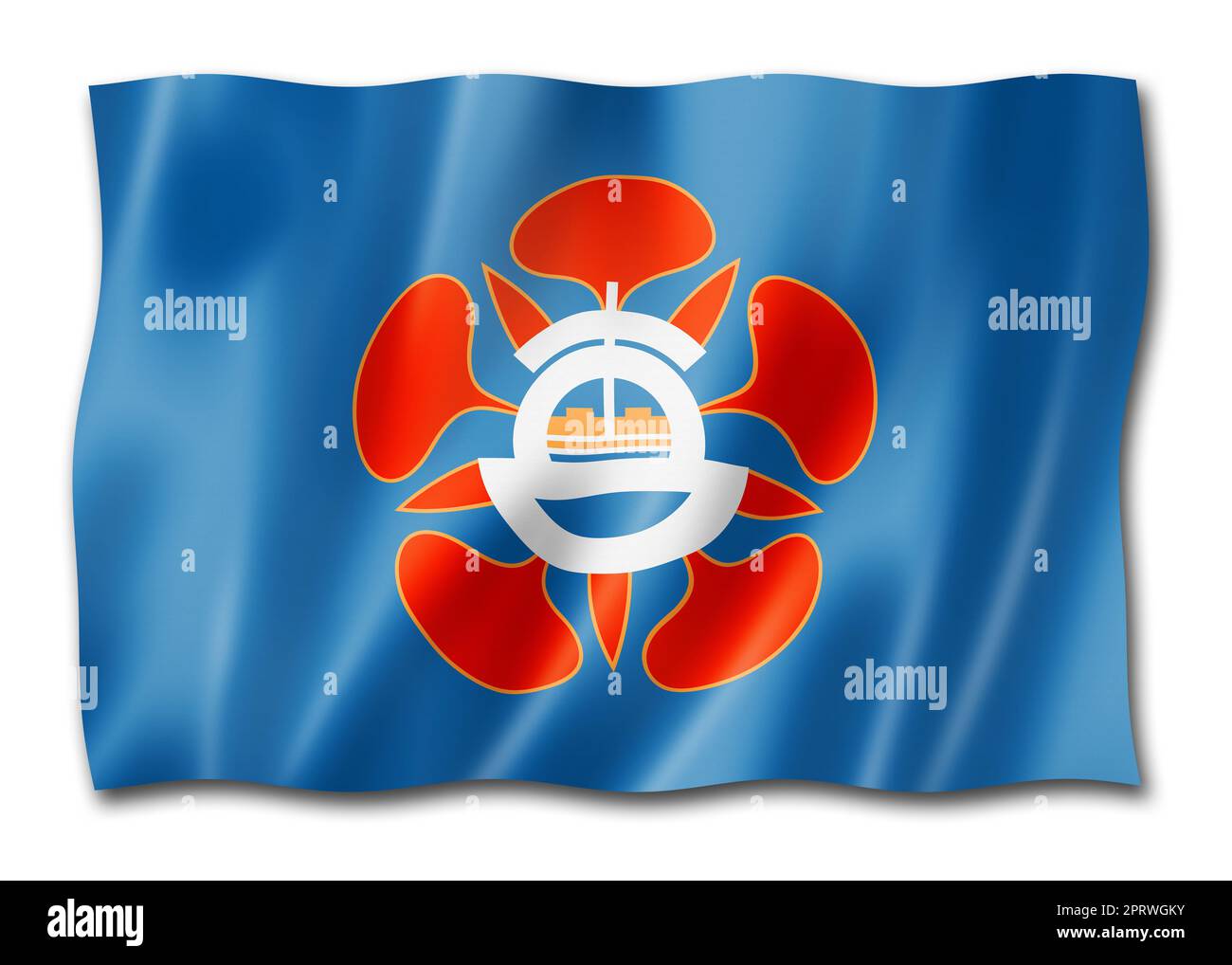 Tainan city flag, China waving banner collection. 3D illustration Stock ...