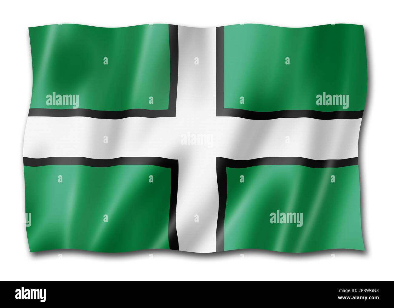 Devon County flag, United Kingdom waving banner collection. 3D illustration Stock Photo - Alamy