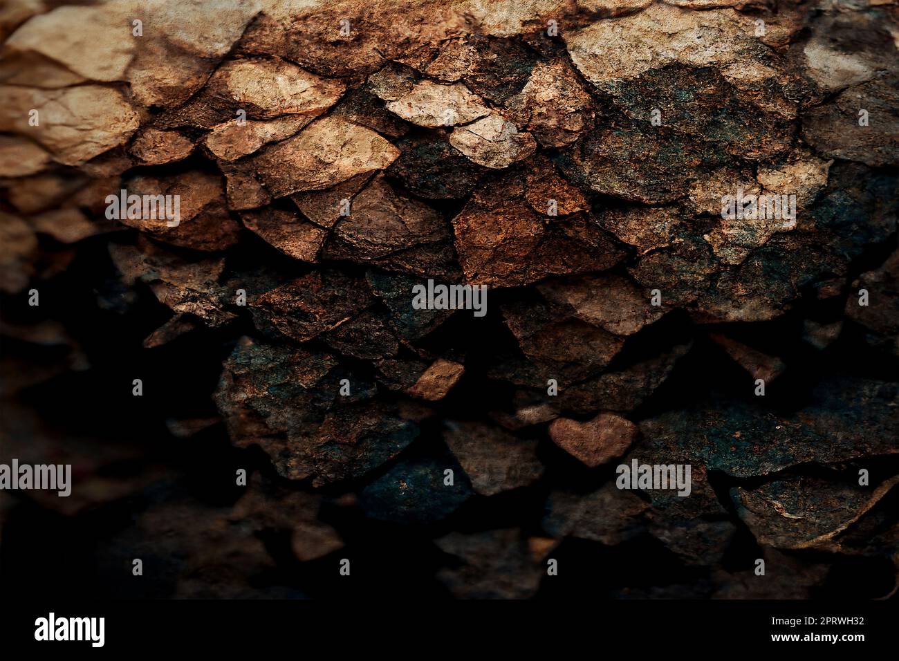 Grungy stones in scaly form, digital illustration texture wallpaper ...