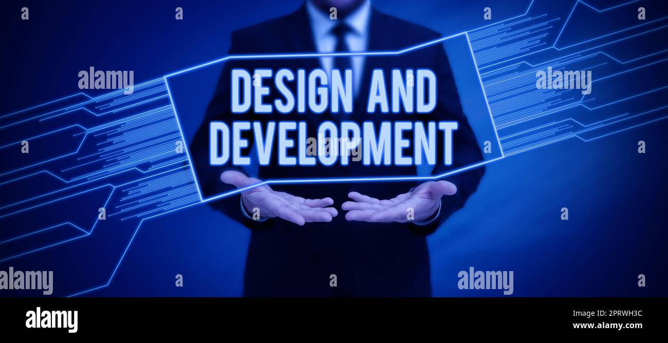 Inspiration showing sign Design And Development. Business concept ...