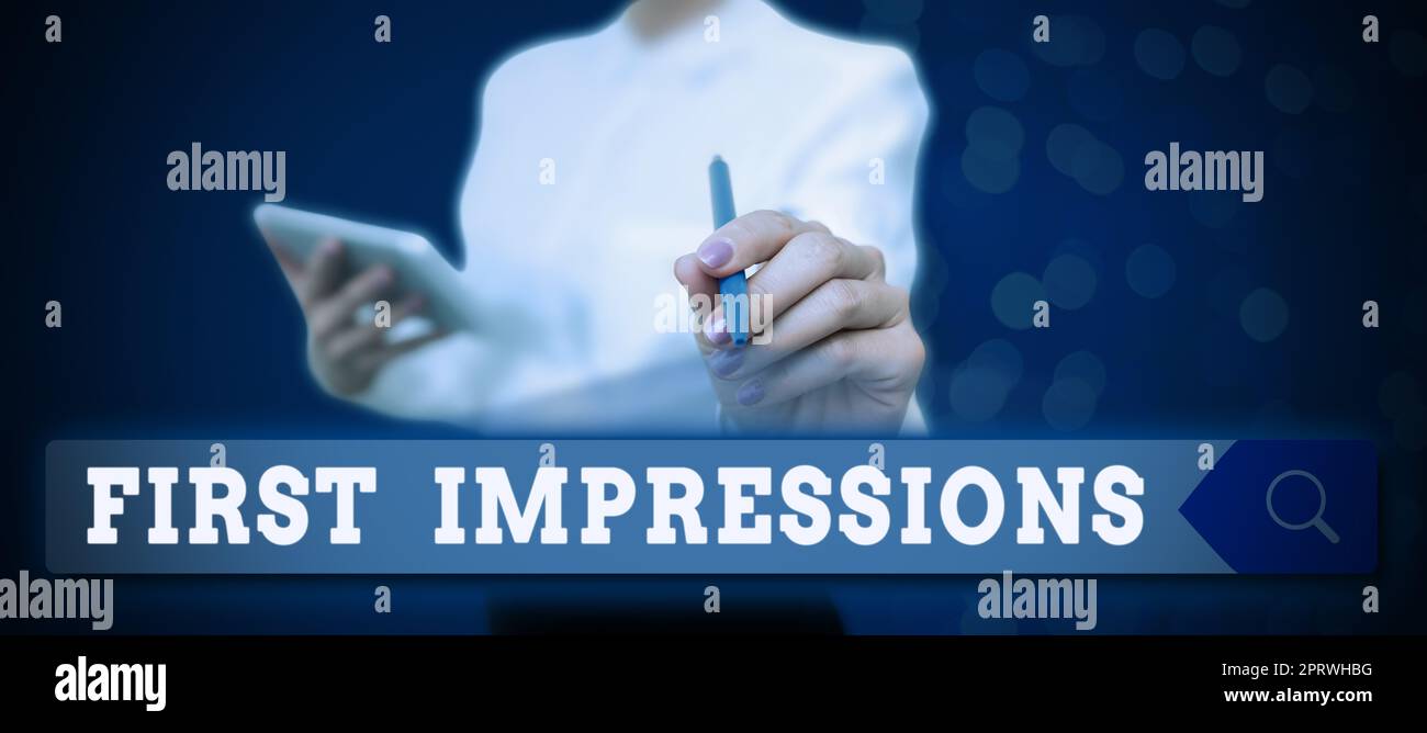 Inspiration showing sign First Impressions, Internet Concept events ...