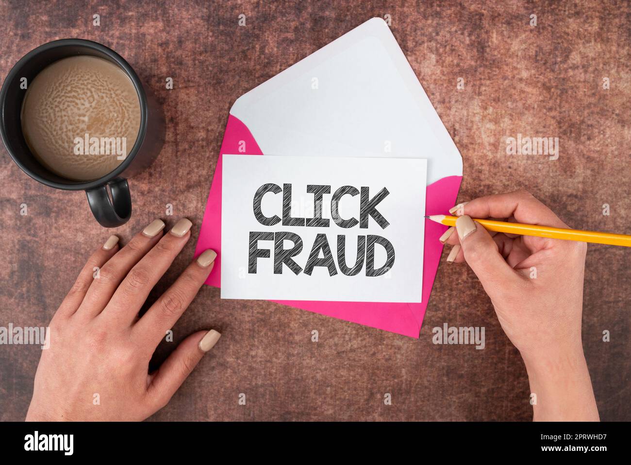 Handwriting text Click Fraud. Internet Concept practice of repeatedly ...