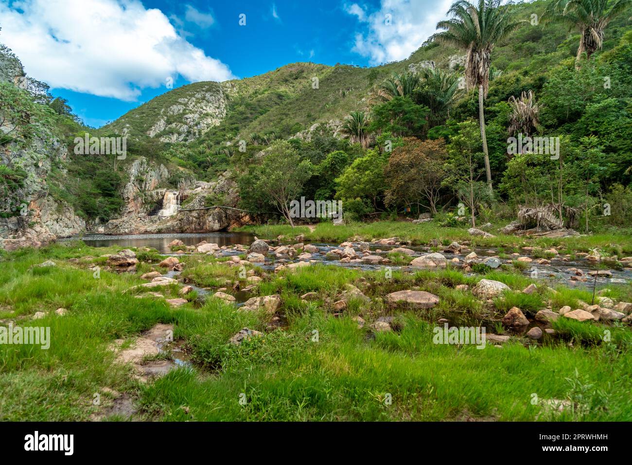 A mountain river flows through rocks in South America Stock Photo - Alamy