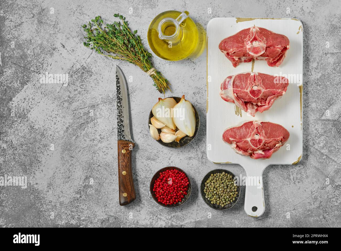 Raw saddle of lamb, top view Stock Photo - Alamy