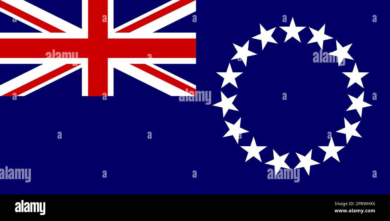 The traditional flag of the British territory Cook Islands Stock Photo ...
