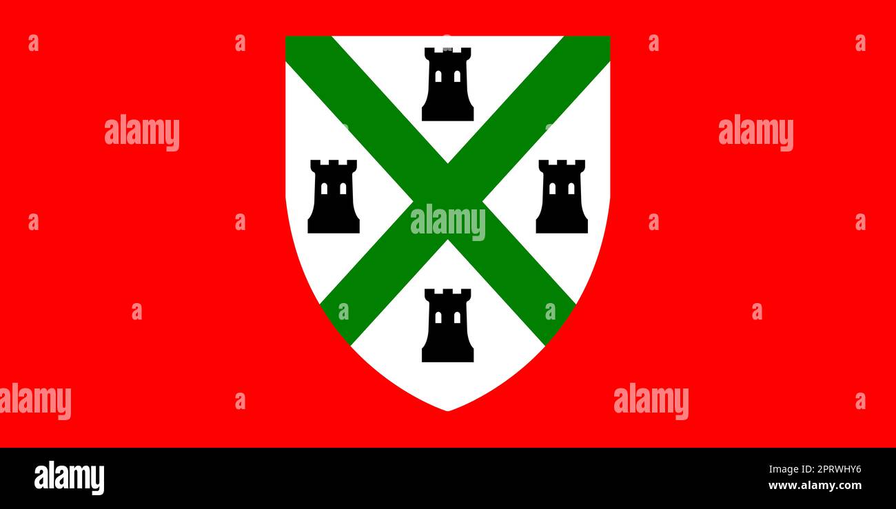 The traditional flag of the city of Plymouth the English city and port ...