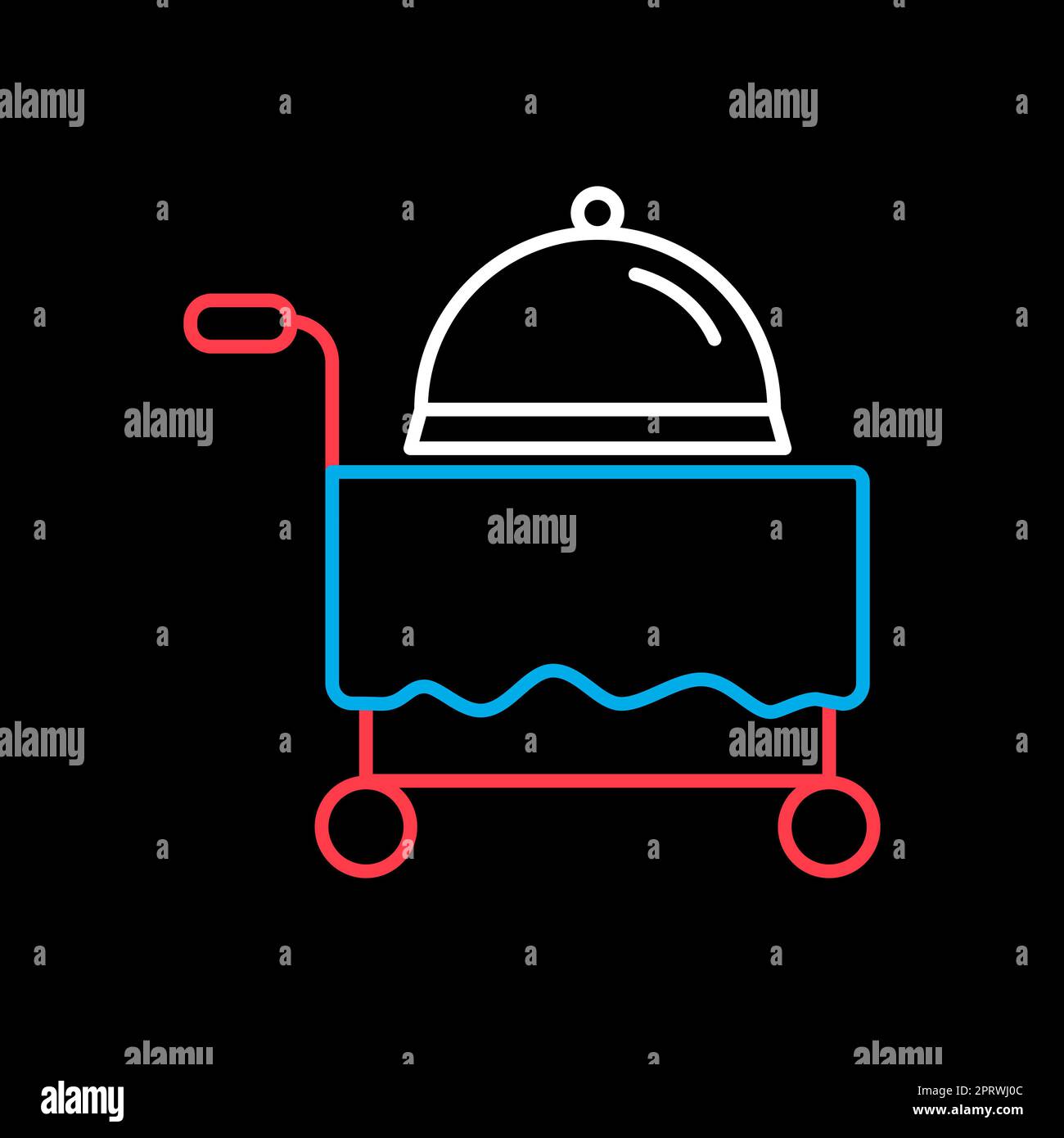 Hotel room service vector isolated on black background icon. Graph ...