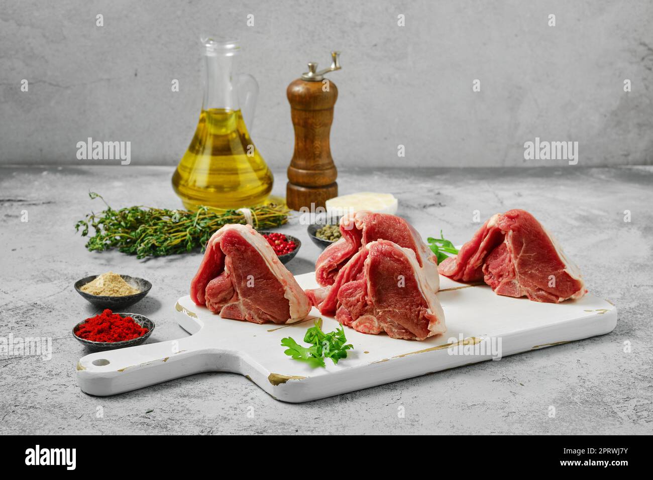 Uncooked boneless rack of lamb Stock Photo - Alamy