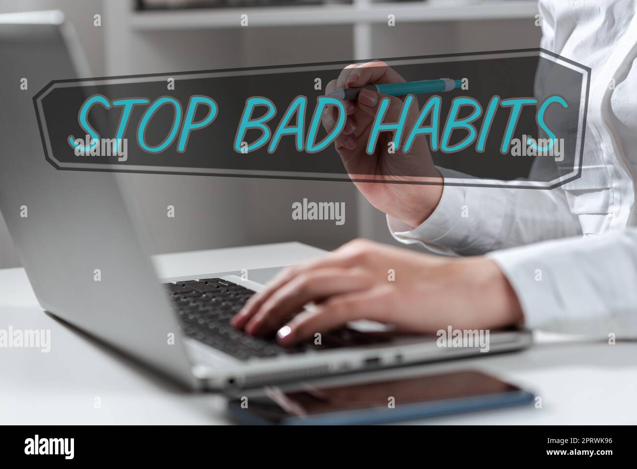 Text caption presenting Stop Bad Habitsasking someone to quit doing non ...