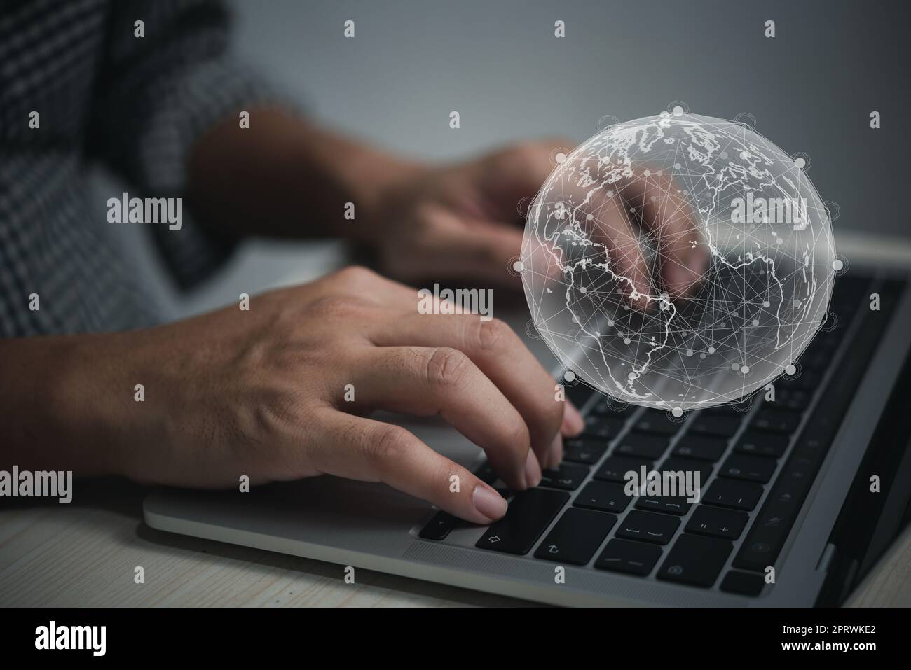 Digital technology connection network global web and social media ...