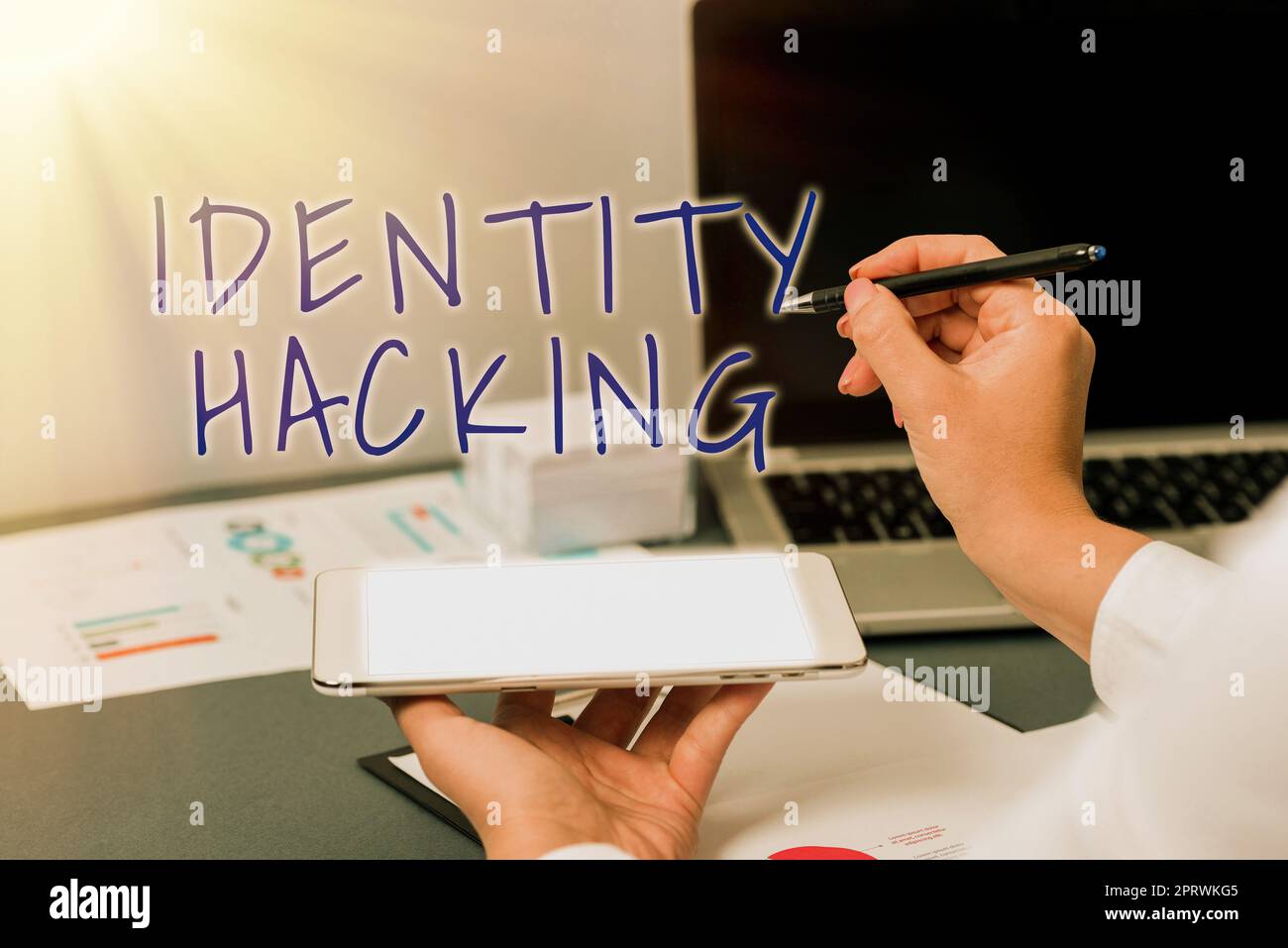 Text showing inspiration Identity Hackingcriminal that steal your ...