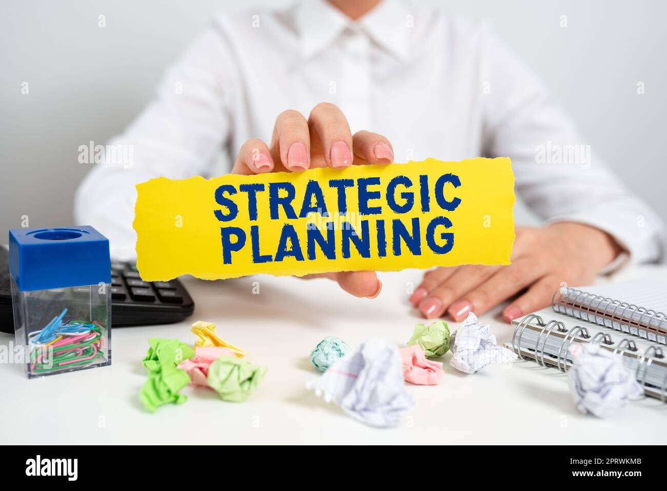 Text caption presenting Strategic PlanningOrganizational Management ...