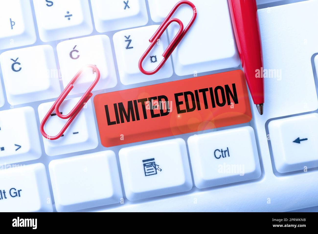 Hand writing sign Limited EditionWork of something which is only ...