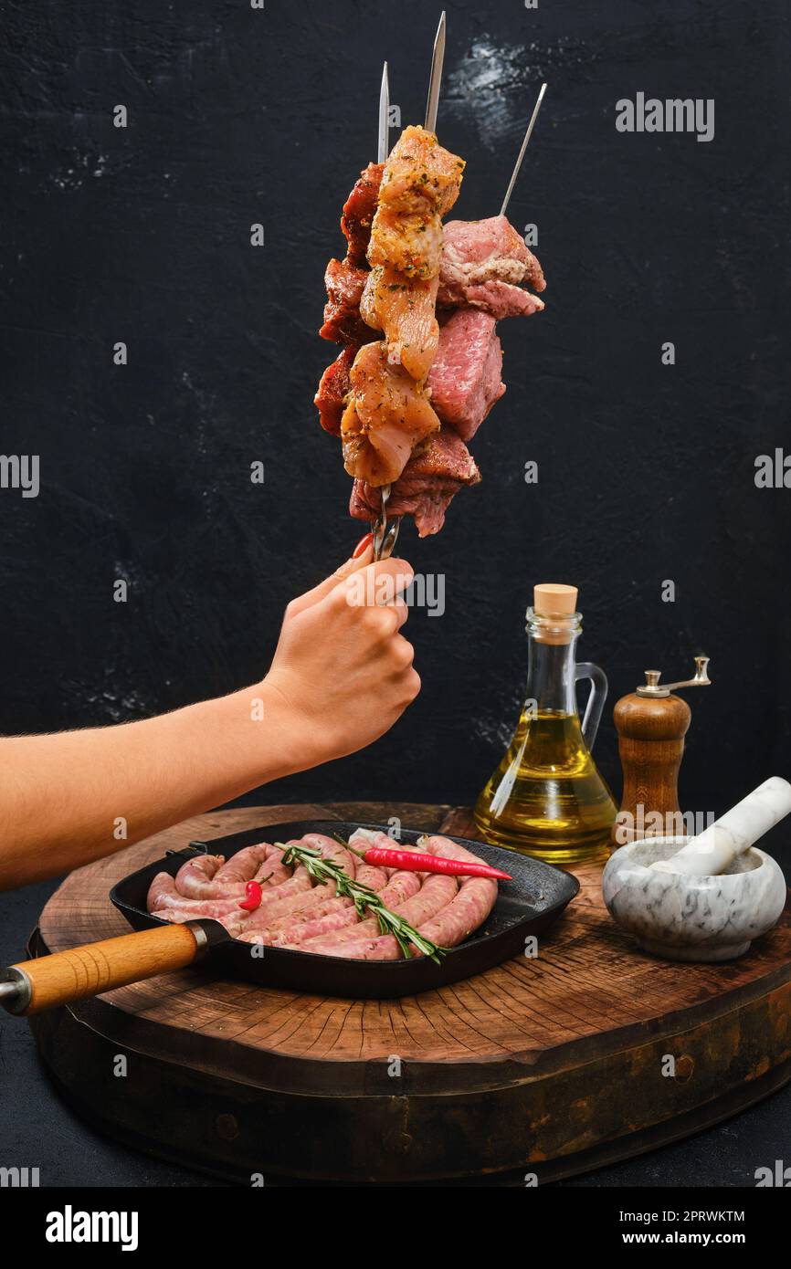 Skewers recipe hi-res stock photography and images - Alamy