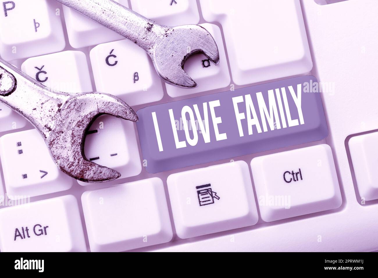Text sign showing I Love Family. Business concept Good feelings about ...