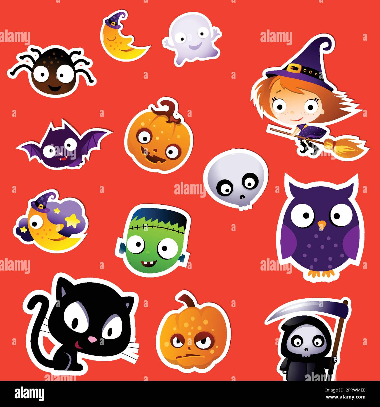 Halloween style stickers Stock Vector Images - Alamy