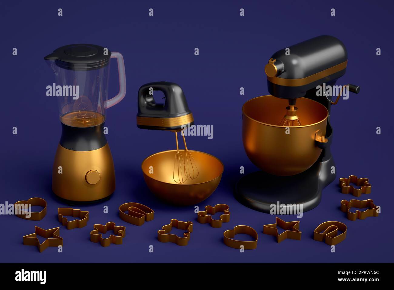 Mixer and hand mixer with kitchen utensil and metal cookie cutters for ...