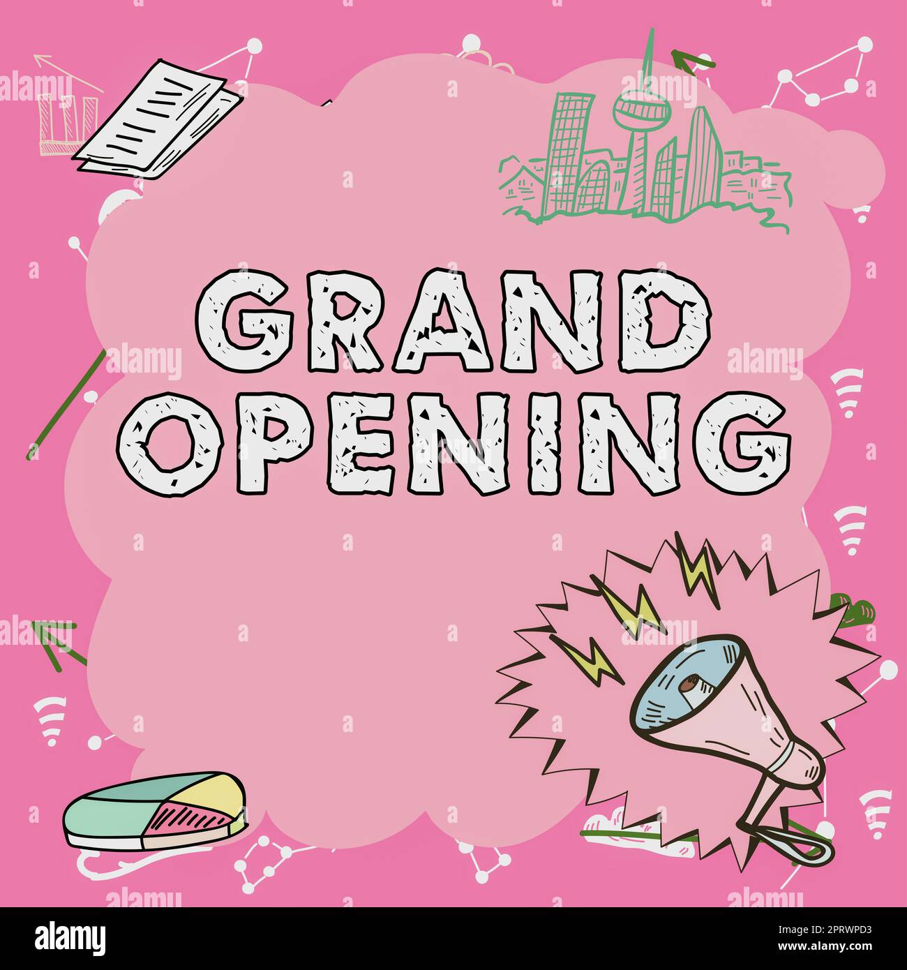 Inspiration showing sign Grand Opening. Internet Concept Ribbon Cutting ...