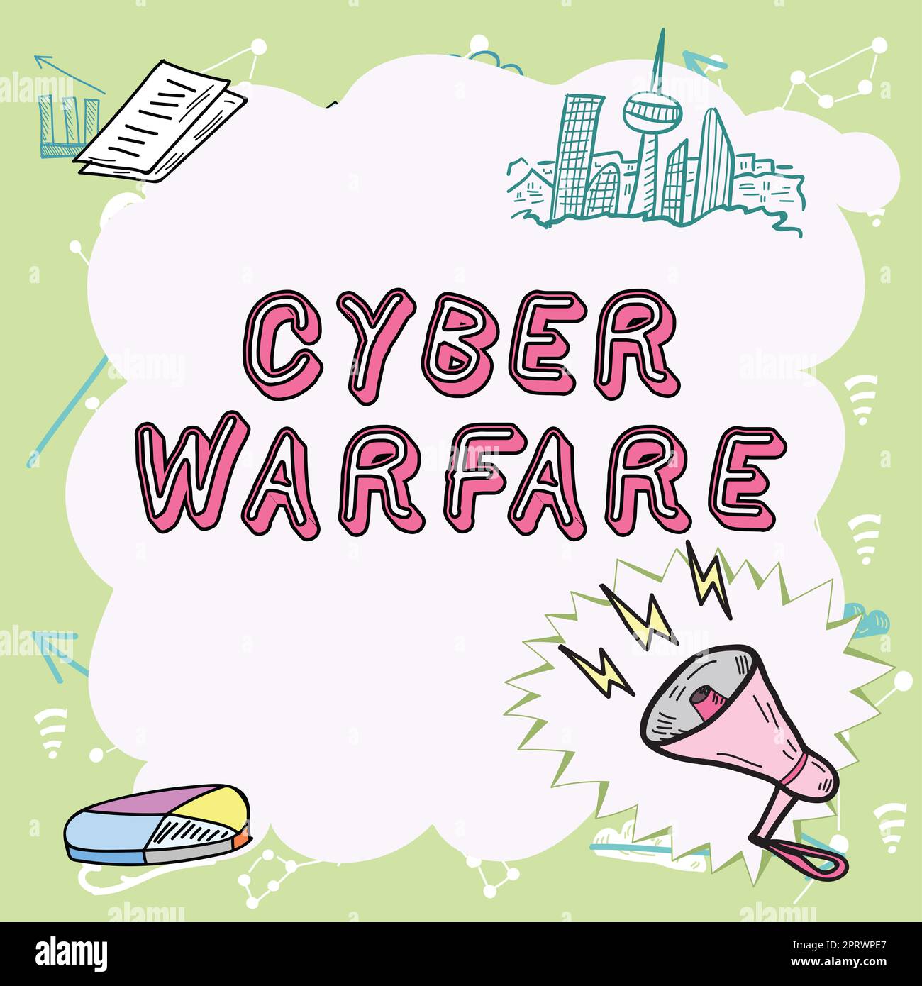 Text caption presenting Cyber Warfare. Word for Virtual War Hackers ... Text caption presenting Cyber Warfare. Word for Virtual War Hackers ...