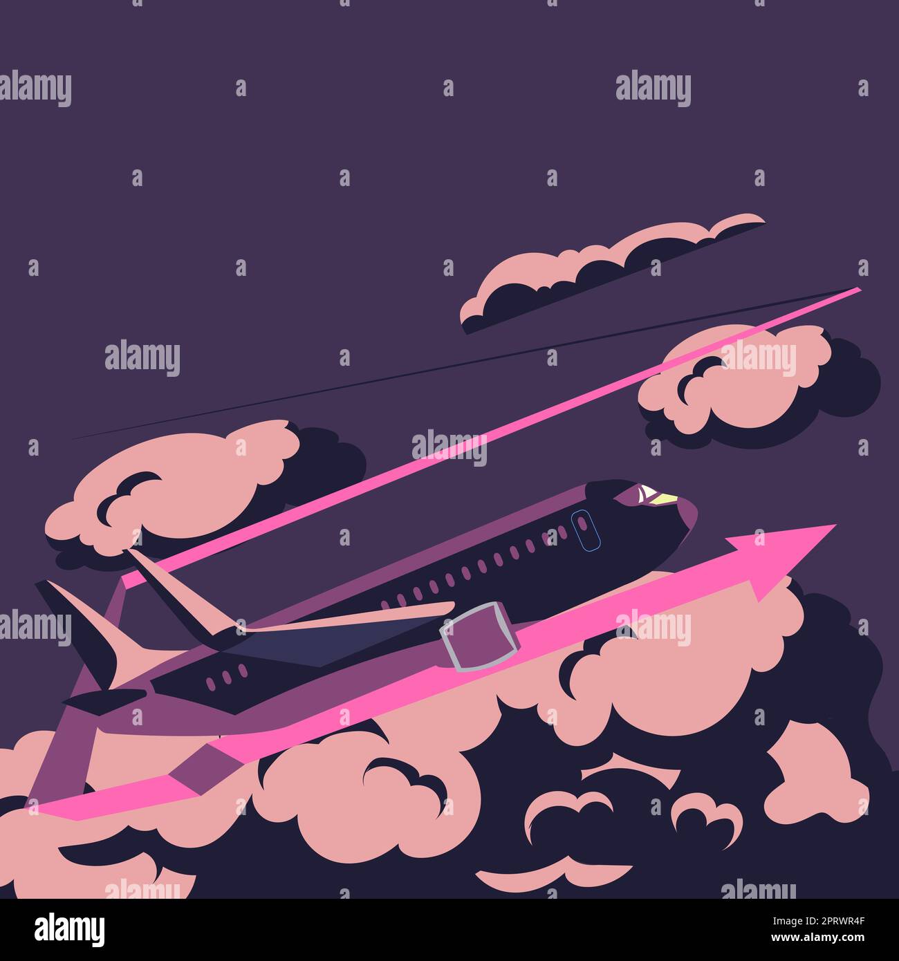 Plane Taking Off Leaving Arrow Behind And Presenting Important Message ...