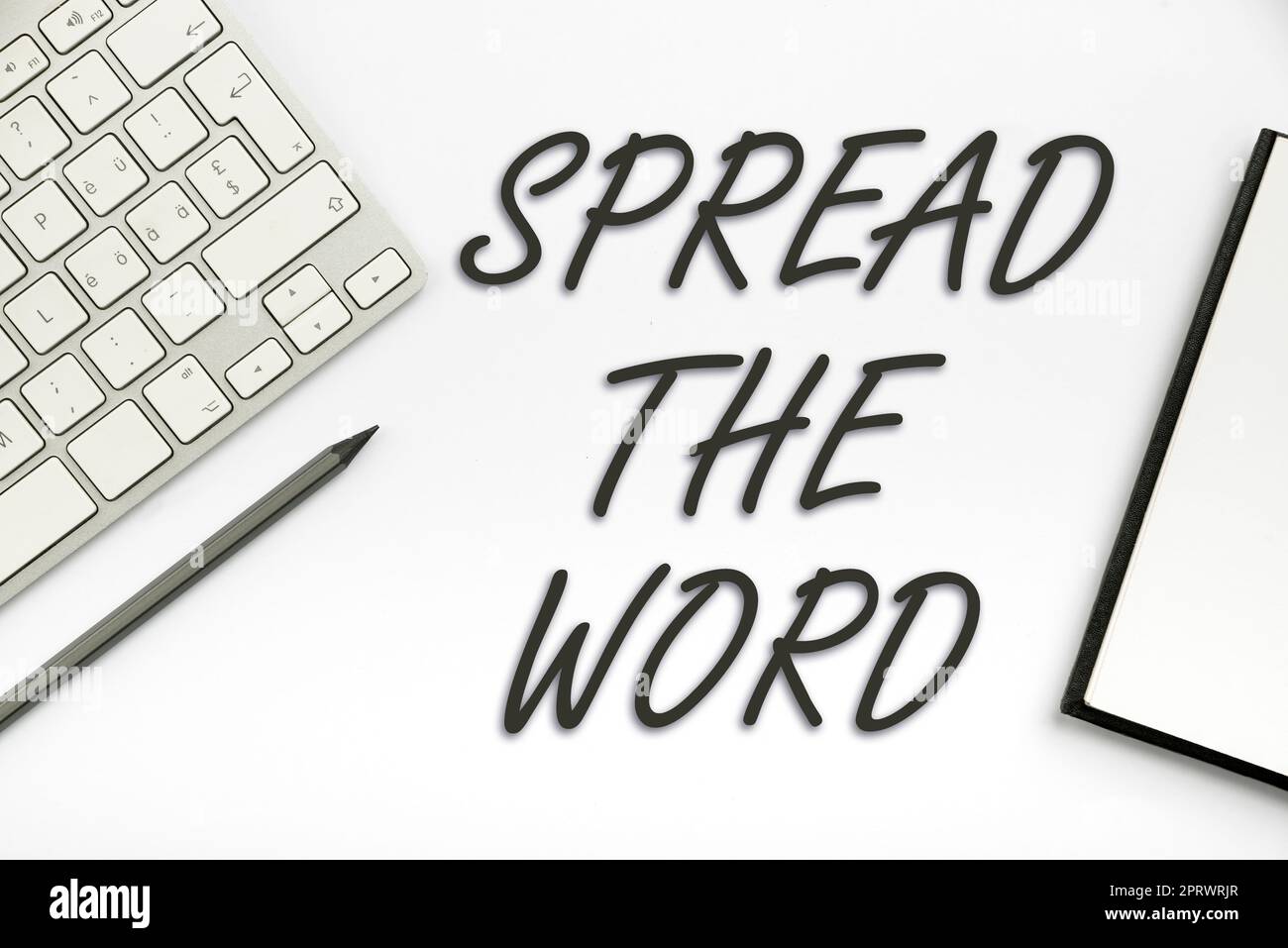 Conceptual display Spread The Word, Word Written on Communicate the ...